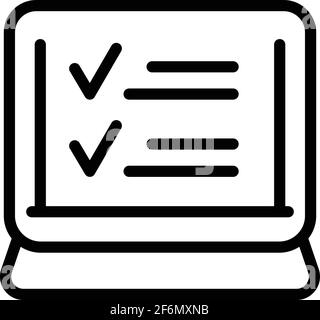 Tablet task schedule icon outline vector. Event person. Busy agenda ...