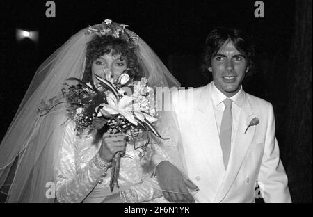 Michael Wilding Jr., Brooke Palance and Jack Palance at their wedding ...