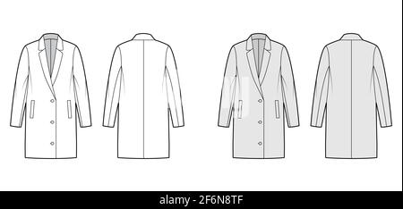 Vector sketch illustration. Women's coat, Fashion flat sketch. Over ...
