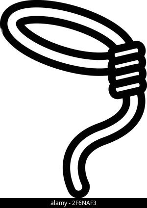 Farm lasso icon. Outline farm lasso vector icon for web design isolated ...