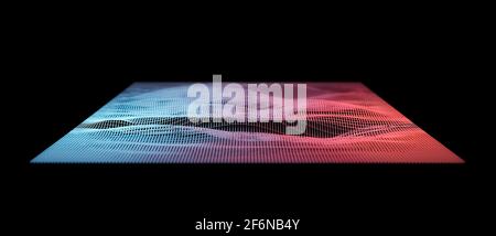 Wireframe plane structure, red modern abstract virtual grid background ...