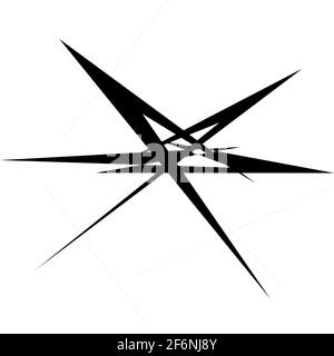 Chaotic edgy, sharp textured random geometric radial abstract art ...