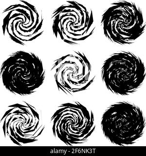 Chaotic edgy, sharp textured random geometric radial abstract art ...