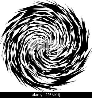 Chaotic edgy, sharp textured random geometric radial abstract art ...