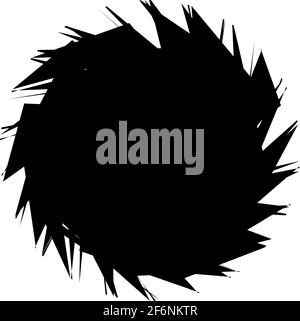 Chaotic edgy, sharp textured random geometric radial abstract art ...