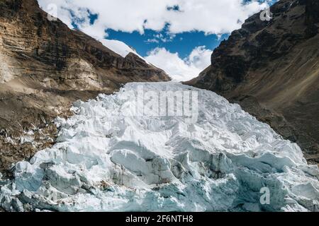 Aerial photography of Tibet Quden Nyima glacier landscape Stock Photo ...