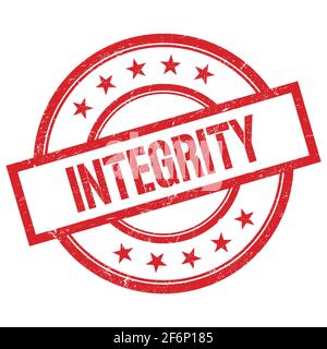 INTEGRITY text written on red trapeze stamp sign Stock Photo - Alamy
