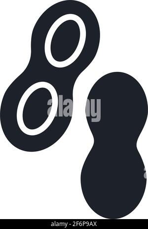 Peanut isolated design vector glyph icon. Vegetable sign. Graph symbol ...