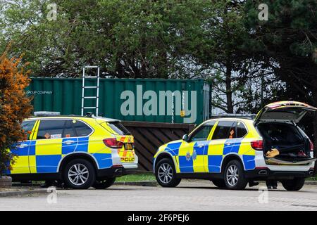 BMW X5 Armed response vehicle ARV Staffordshire police car driving in ...