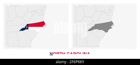 North Carolina dark silhouette map isolated on white background Stock Vector Image & Art - Alamy