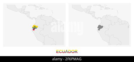 Map with highlighted Ecuador map and flag Stock Vector Image & Art - Alamy