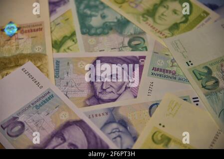 old german money bank notes on the floor Stock Photo - Alamy