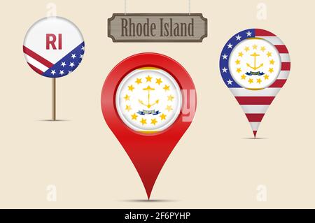 Map of Rhode Island state and position in the United States Stock Photo ...
