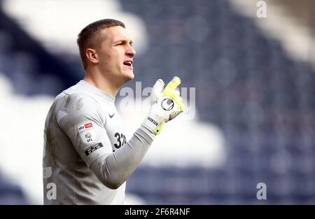 Preston North End goalkeeper Daniel Iversen during the Sky Bet ...