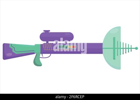 Vector clip art blaster. concept illustration of alien weapons. Energy ...