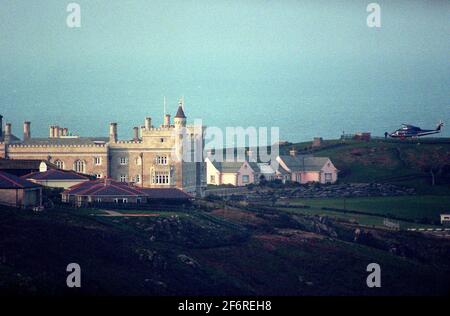 The Barclay brothers castle November 1999 on the island of Brecqhou ...