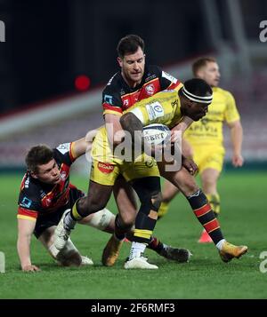 La Rochelle's Levani Botia during the captain's run at Aviva Stadium ...