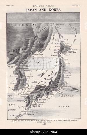 Vintage map of Asia 1930s Stock Photo - Alamy
