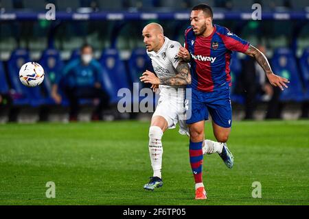 VALENCIA, SPAIN - APRIL 2: Sandro Ramirez Castillo of SD Huesca and ...