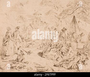 Jean-Baptiste Joseph Pater (French, 1695 - 1736), Rococo Wall Design ...