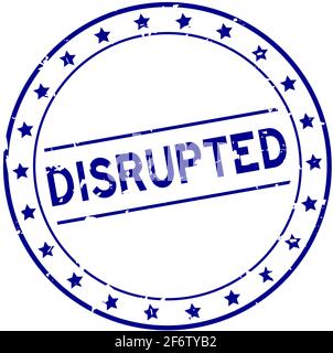 disrupted stamp. round grunge sign with ribbon Stock Vector Image & Art ...