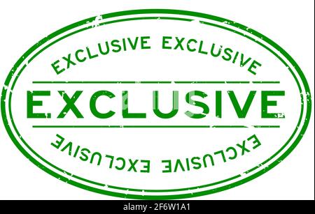 Grunge green exclusive word rubber seal stamp on white background Stock ...