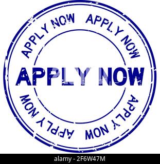 Grunge blue apply now word rubber seal stamp on white background Stock Vector Image & Art - Alamy