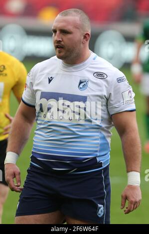Dillon Lewis of Cardiff Blues during European Champions Cup between ...