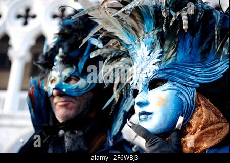 Grotesque costumes at Carnival of Venice, Italy, European traditions ...