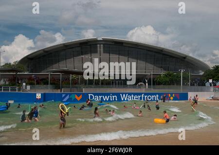 Darwin Convention Centre and Wave Pool in evening light. Darwin ...