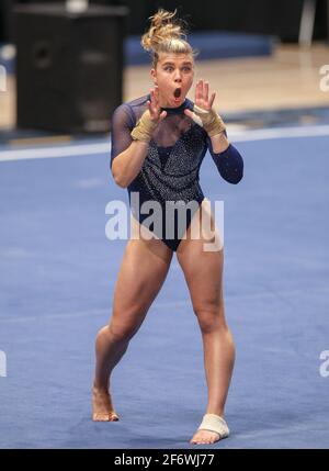 Morgantown, WV, USA. 2nd Apr, 2021. Ohio State's Alexis Haskins smiles ...