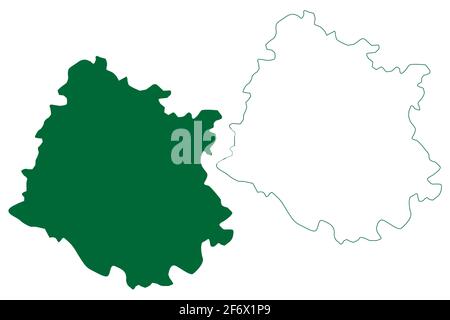 Palwal district (Haryana State, Republic of India) map vector ...