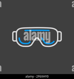 Biology goggles Eye protection vector white glyph icon Stock Vector ...