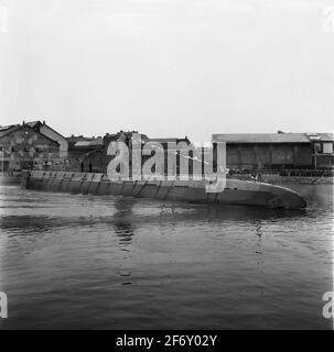 The submarine ferret launching.Ferries (depicted name Stock Photo - Alamy