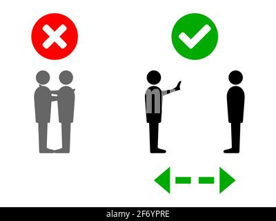 Social Distancing No Hugs Sign. Vector Image Stock Vector Image & Art ...