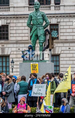 London, UK. 3rd Apr, 2021. Animal Rebellion action at the Department of ...