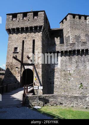 Medieval castle of Montebello on summer day. Bellinzona. Switzerland ...