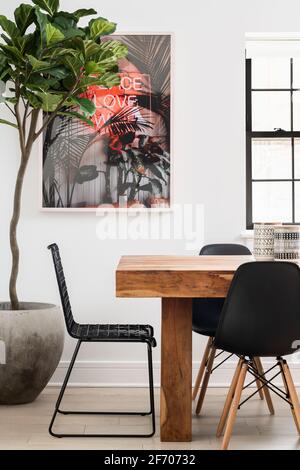 Dining table in home interior Stock Photo - Alamy
