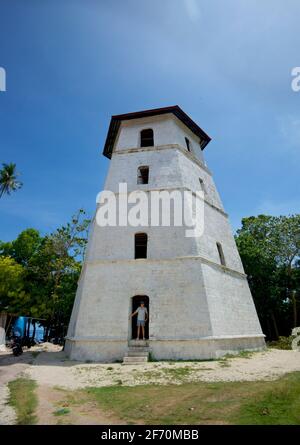 The restored belltower or watchtower on Panglao Island, Bohol ...