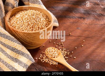 Popped amaranth grain - Amaranthus. Text space Stock Photo - Alamy