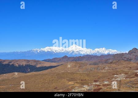 Panoramic and Majestic view of mount Kanchenjunga from sikkim Stock ...