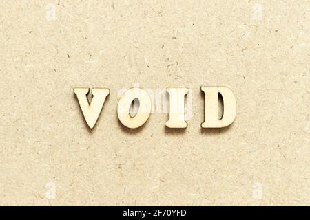 Alphabet letter with word void in black line hand drawing as bubble ...