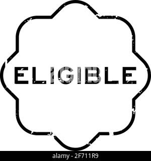 Grunge black qualified word with right check mark icon square rubber ...