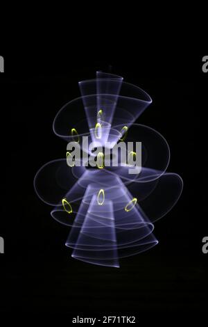 Abstract creative geometric curved shape yellow and light gray color ...