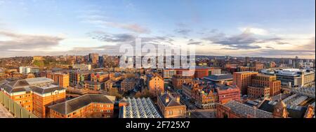 Panorama of Nottingham City, captured from the roof of the new Unity ...
