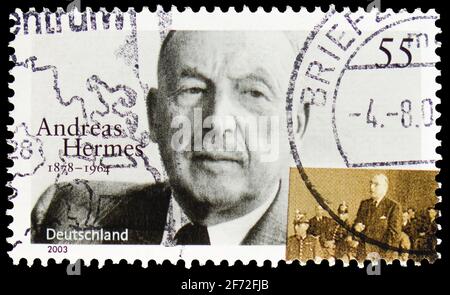 MOSCOW, RUSSIA - DECEMBER 22, 2020: Postage stamp printed in Germany ...