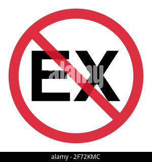 Explosive EX icon, danger symbol isolated on white background. Vector ...