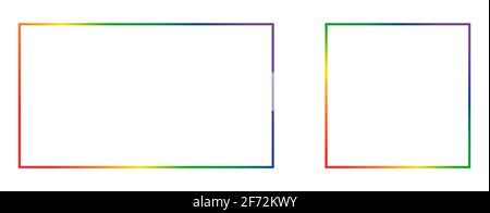 Thin color empty vector frame isolated on white background. Modern ...
