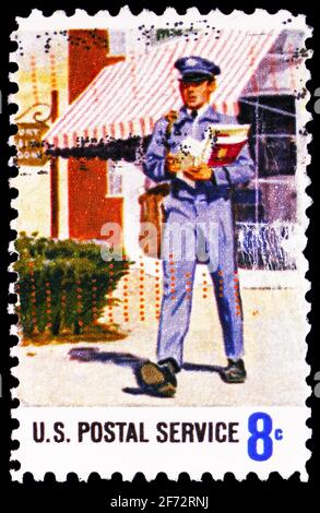 USA 1973 Postal Service Employees - postage stamp sheet Stock Photo - Alamy