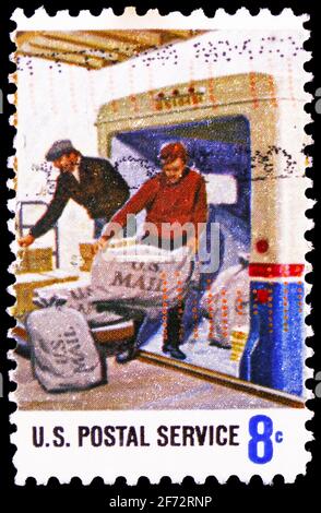 USA 1973 Postal Service Employees - postage stamp sheet Stock Photo - Alamy